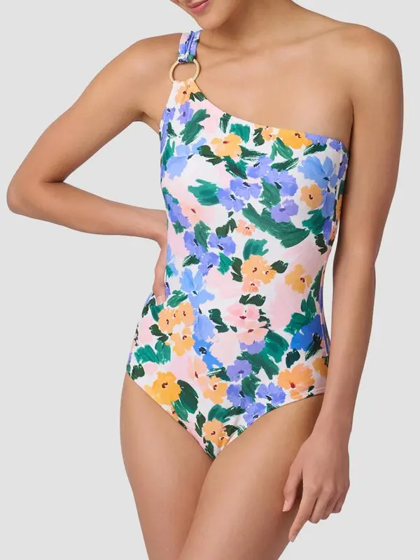 Shoshanna Floral One-shoulder One-piece Swimsuit