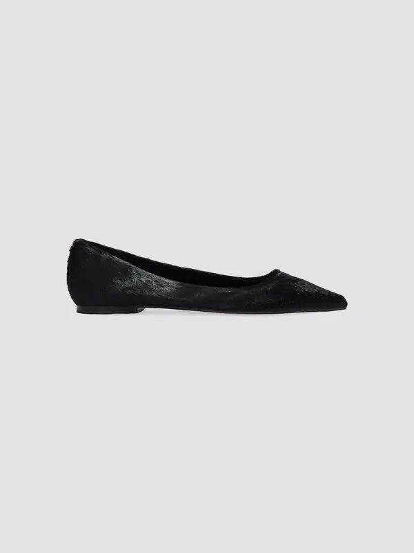 AeydĒ Cassy Pony Hair Ballet Flats - Black