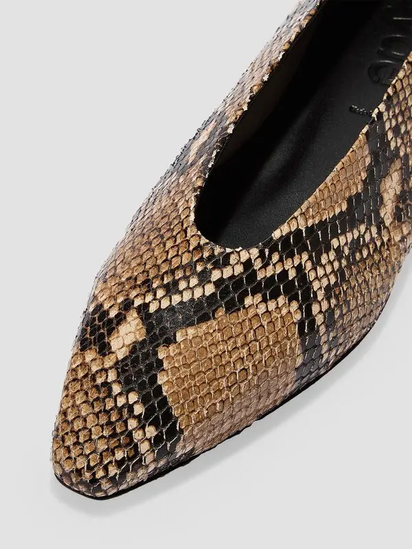 AeydĒ Betty Snake-embossed Leather Flats