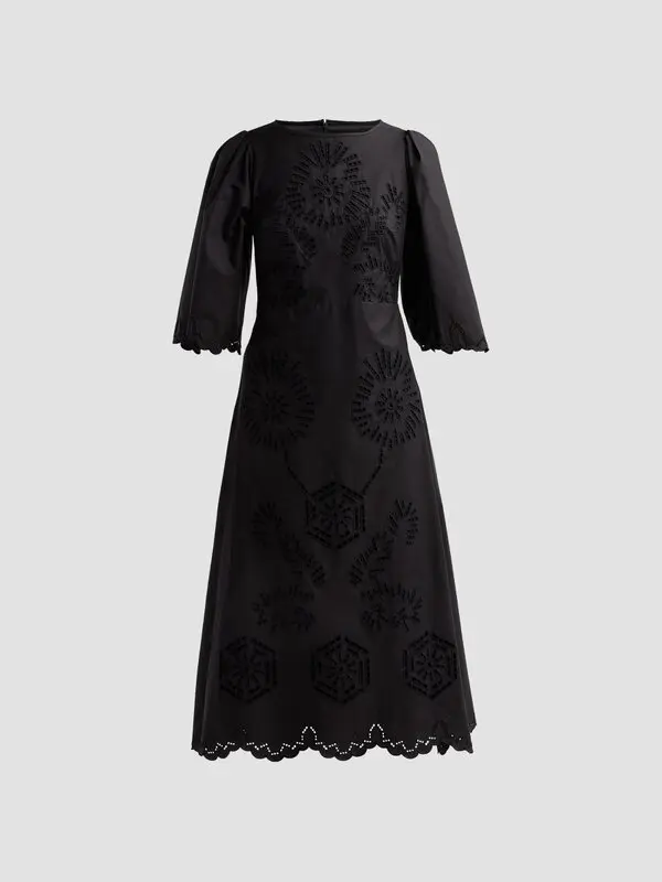 MAISON COMMON Broderie Anglaise A-line Midi Dress