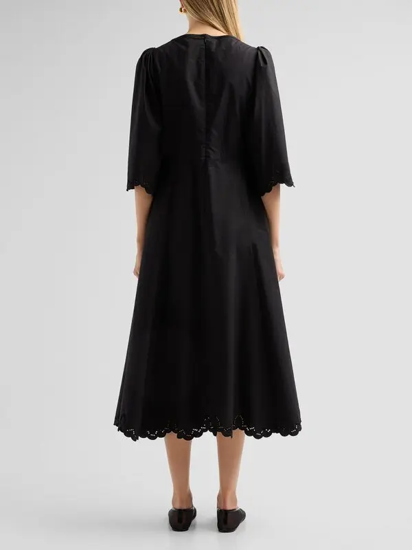 MAISON COMMON Broderie Anglaise A-line Midi Dress