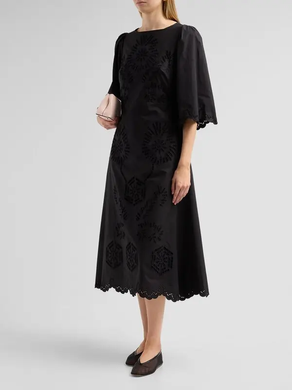MAISON COMMON Broderie Anglaise A-line Midi Dress