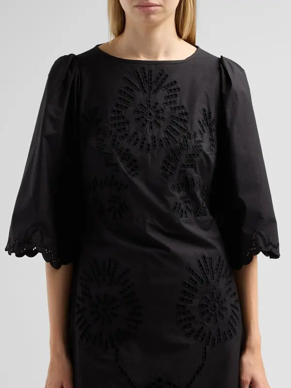 MAISON COMMON Broderie Anglaise A-line Midi Dress