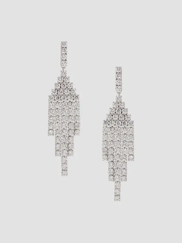Adriana Orsini Diana Rhodium-plated & Cubic Zirconia Chandelier Earrings - Silver