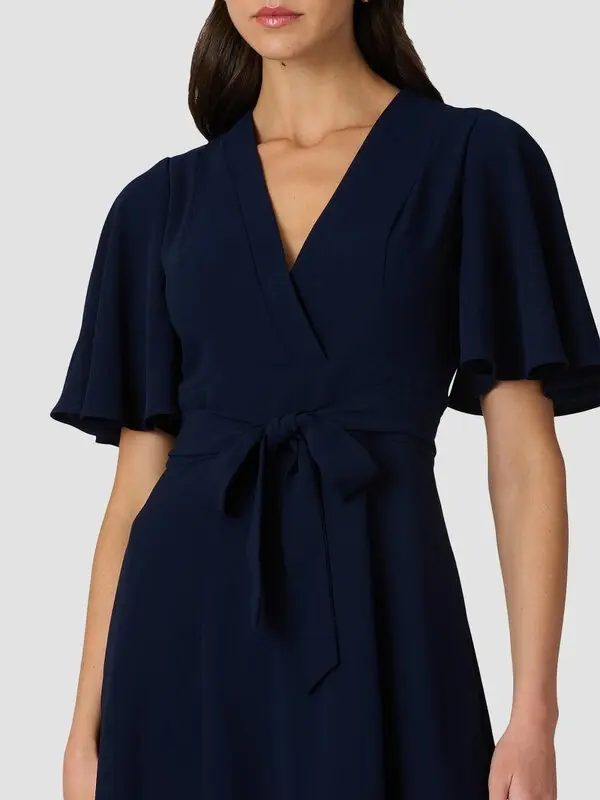 Shoshanna Sophie Tie Waist Minidress - Navy