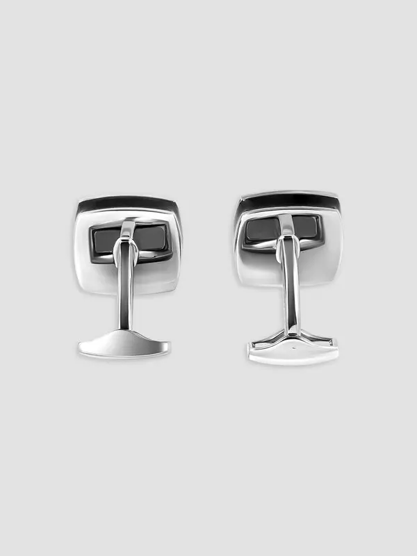 Tateossian Silvertone & Enamel Badminton Cufflinks