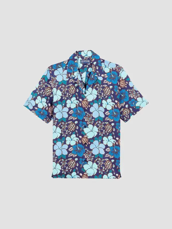 Vilebrequin Silk Bowling Shirt - Minuit