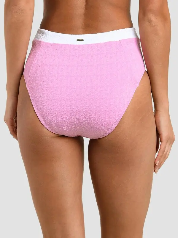 L'Agence Colorblock Chic Vanessa High-waisted Bikini Bottom - Blush