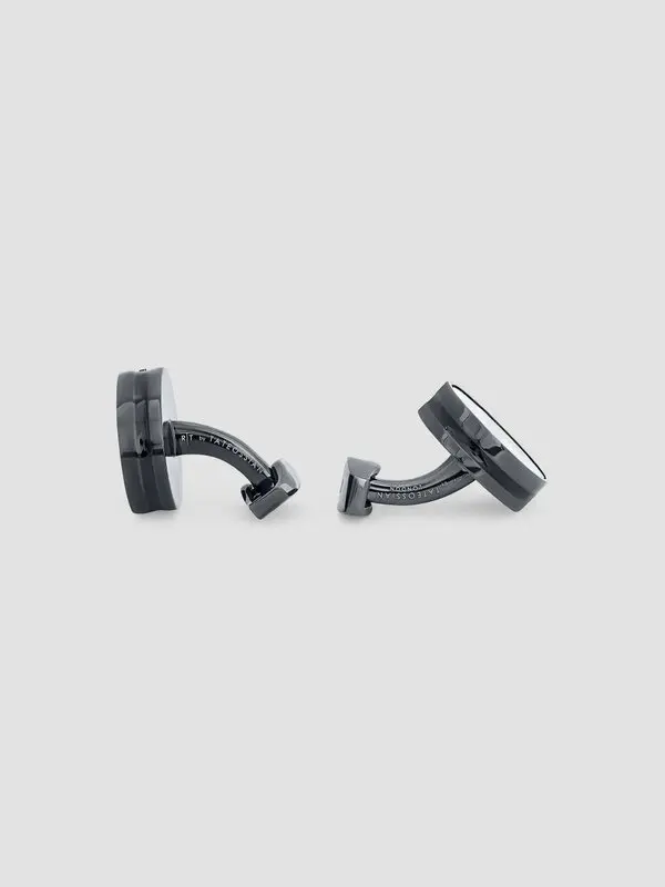 Tateossian Ip Black & Enamel Gear Cufflinks