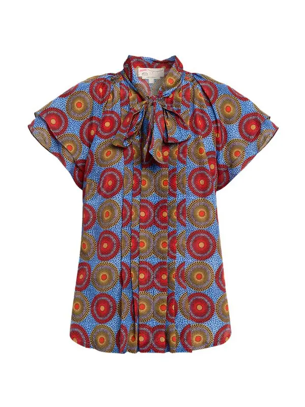 MAISON COMMON Geometric Jacquard Cotton Viole Shirt