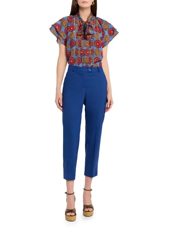 MAISON COMMON Geometric Jacquard Cotton Viole Shirt