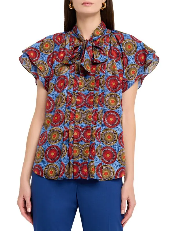 MAISON COMMON Geometric Jacquard Cotton Viole Shirt