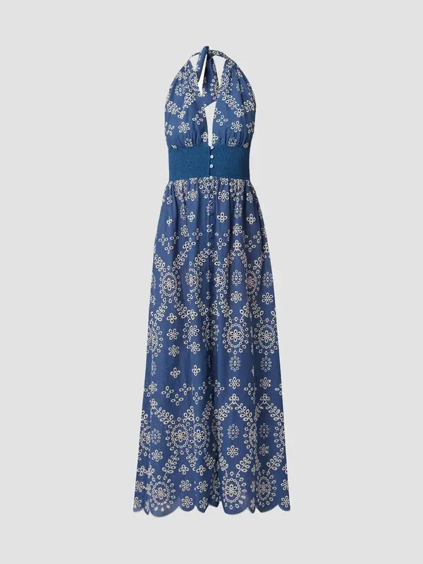 Shoshanna Floral Cotton Halterneck Maxi-dress