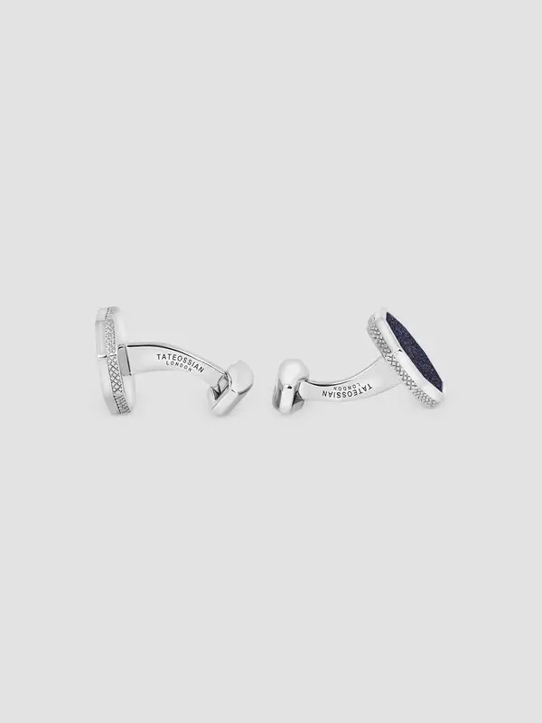 Tateossian Rhodium-plated Sterling Silver & Goldstone Octagon Cufflinks