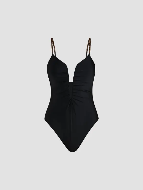 L'Agence Lilou Plunging Underwire One-piece Swimsuit