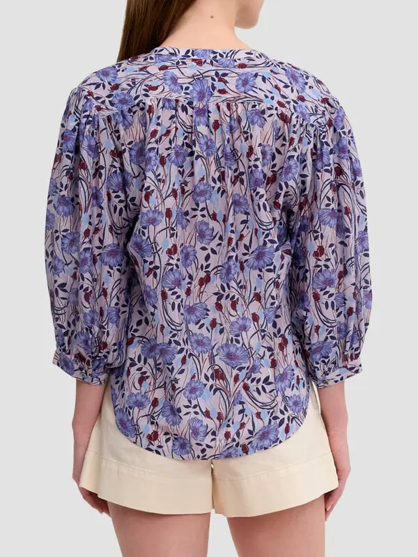 Rebecca Taylor Daphne Floral Cotton-silk Blouse