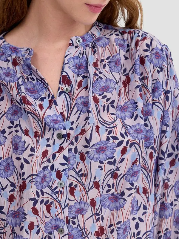 Rebecca Taylor Daphne Floral Cotton-silk Blouse