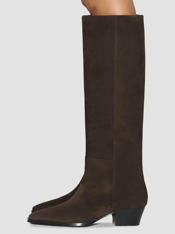 AeydĒ Medea 90mm Suede Knee-high Boots - Brown