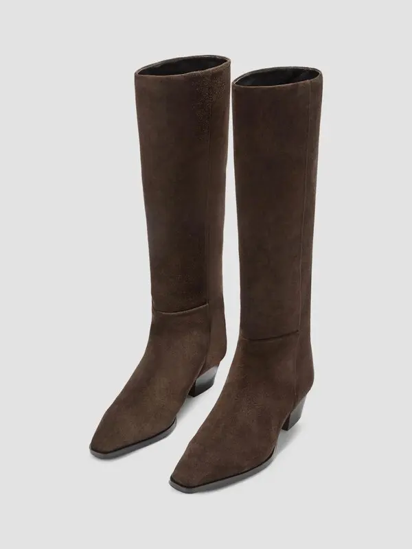 AeydĒ Medea 90mm Suede Knee-high Boots - Brown