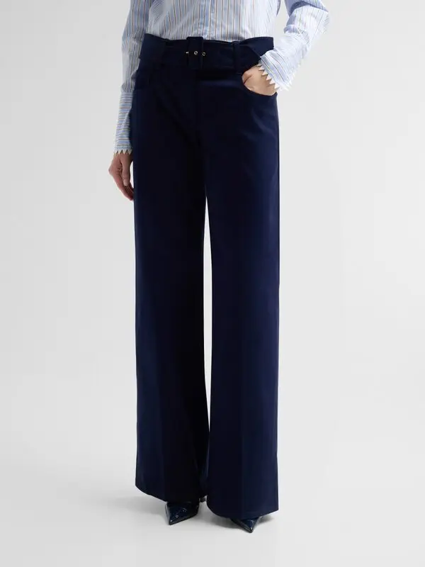 MAISON COMMON Belted Mid-rise Denim Trousers