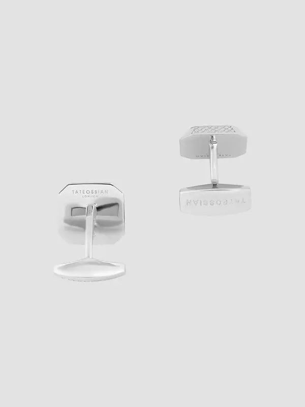 Tateossian Lapis & Rhodium-plated Sterling Silver Signature Octagon Cufflinks