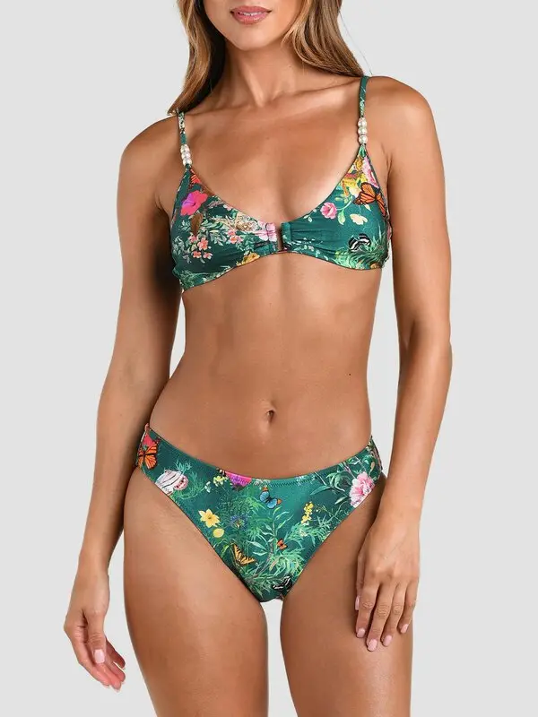 L'Agence Charonda Butterfly Yazmin Printed Triangle Bra Top