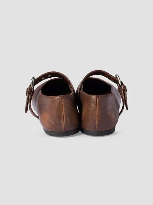 Miu Miu Nappa Leather Ballerinas - Brown
