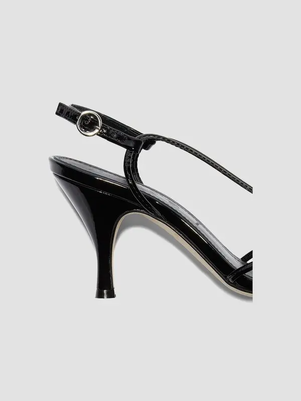 AeydĒ Solange 30mm Patent Leather Slingback Sandals - Black