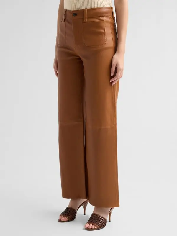FRAME The Modernist Leather Slim-fit Palazzo Pants