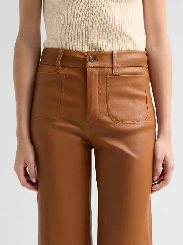FRAME The Modernist Leather Slim-fit Palazzo Pants