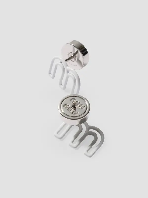 Miu Miu Metal Earrings - White