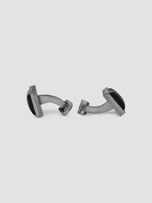 Tateossian Titanium & Tiger's Eye Square Cufflinks