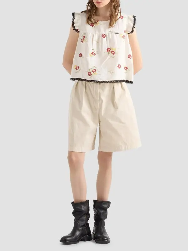 Prada Old Gabardine Bermudas - Khaki