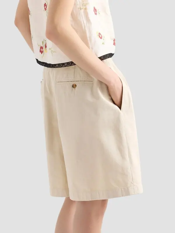 Prada Old Gabardine Bermudas - Khaki