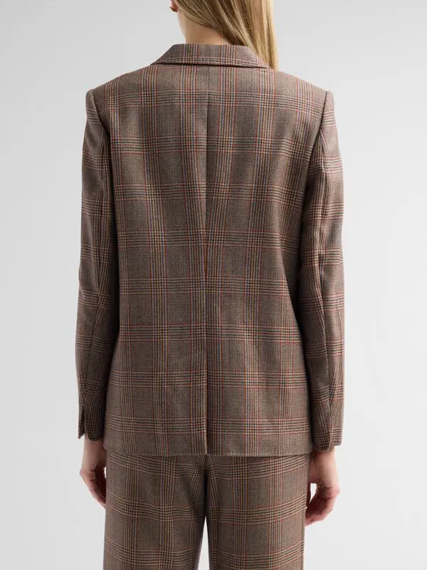 MAISON COMMON Embroiderd Glen Check Wool Blazer