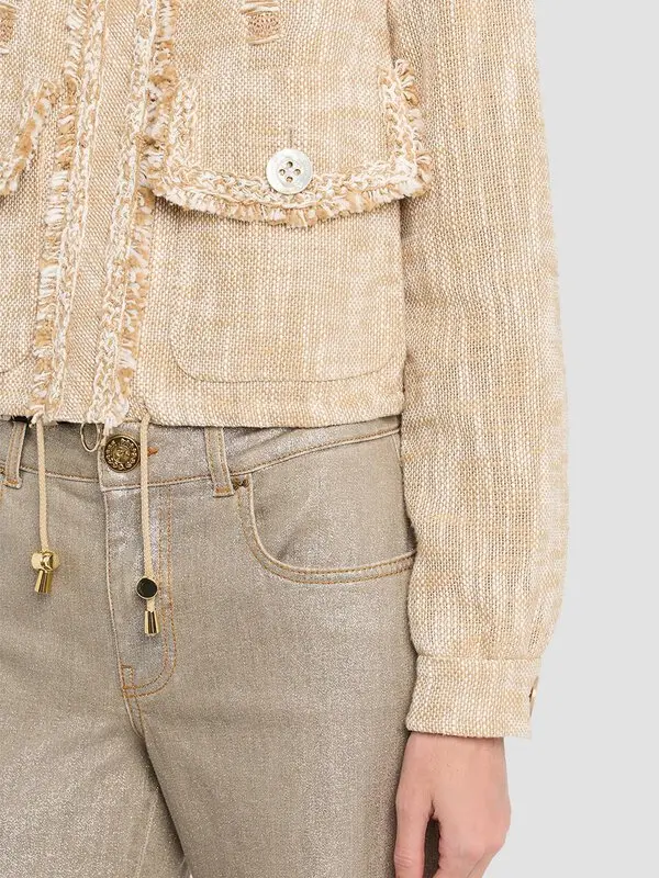 MAISON COMMON Embroidered Cotton-blend Tweed Jacket