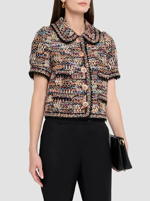 MAISON COMMON Tweed Knit Jacket - Black Multi
