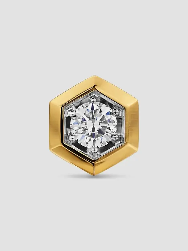 David Yurman Faceted Hex Stud Earring In 18k Yellow Gold With 8mm