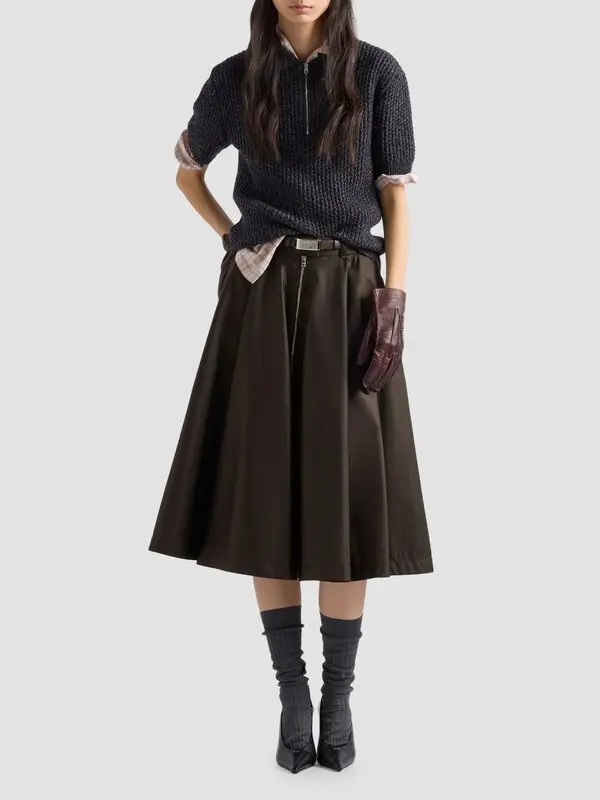 Prada Nylon Skirt - Brown