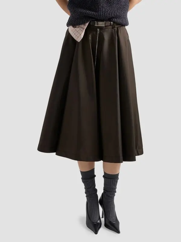 Prada Nylon Skirt - Brown