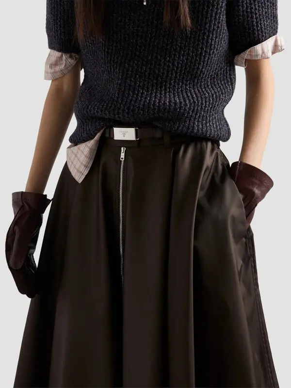 Prada Nylon Skirt - Brown