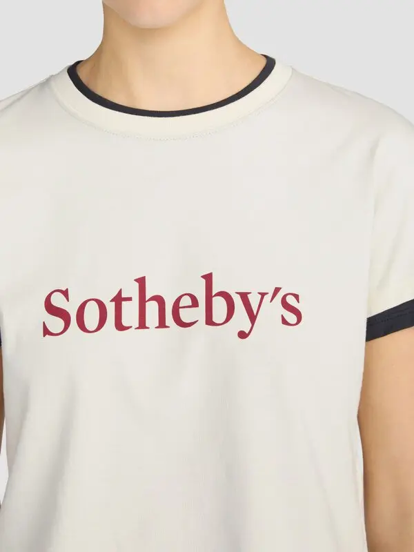 FRAME X Sotheby's Layered Cotton T-shirt - Cream Multi