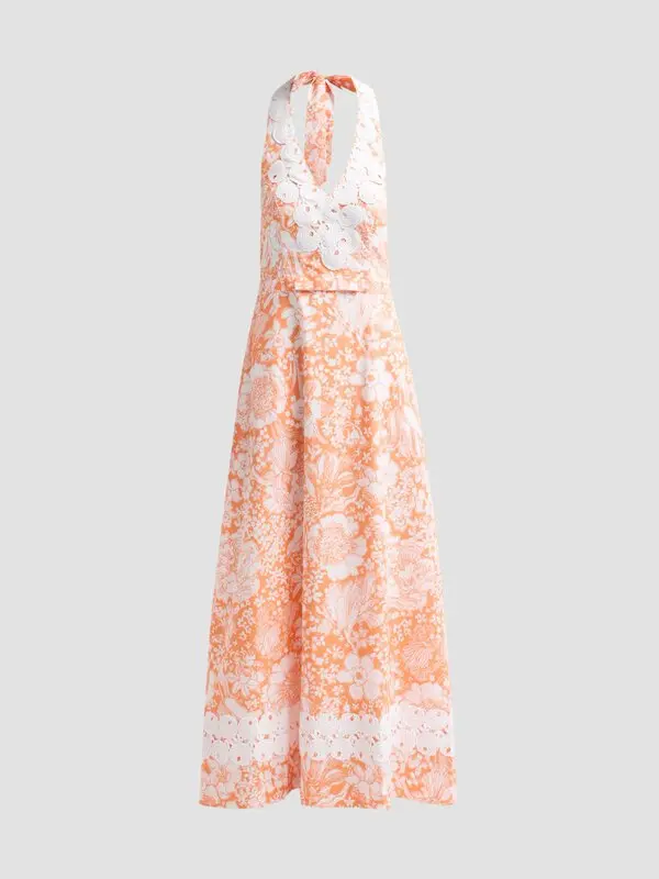 Lilly Pulitzer® Belinda Budding Romance Print Maxi Dress - Sunset Orange Budding