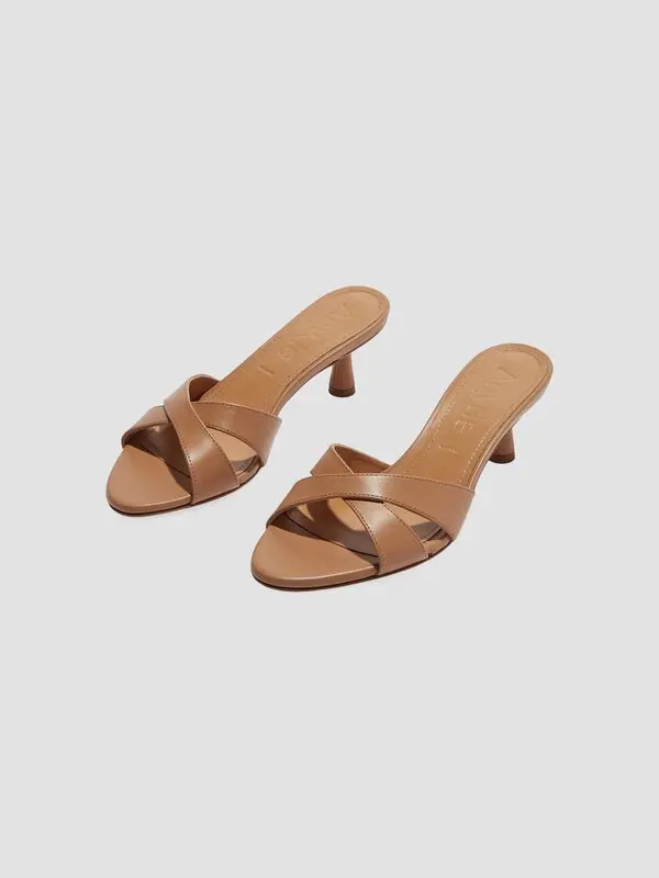AeydĒ Vero Leather Mules - Hazelnut