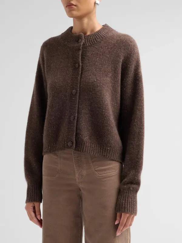 FRAME Flecked Wool-cashmere Cardigan