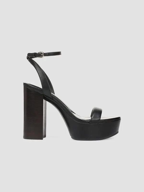 FAVORITE DAUGHTER Ruby 100mm Leather Platform Sandals - Black