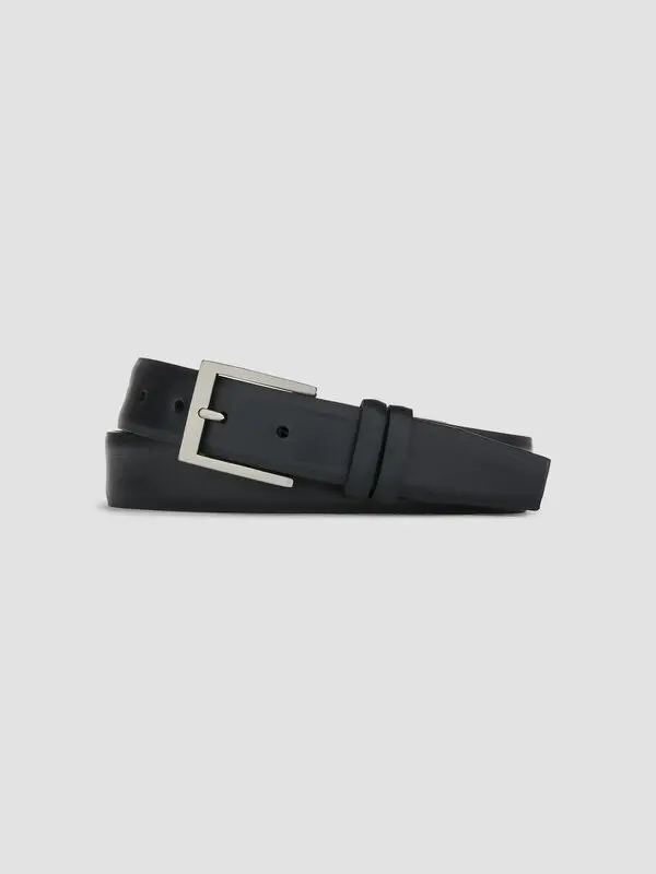W.KLEINBERG Nappa Leather Plated-brass Belt - Black