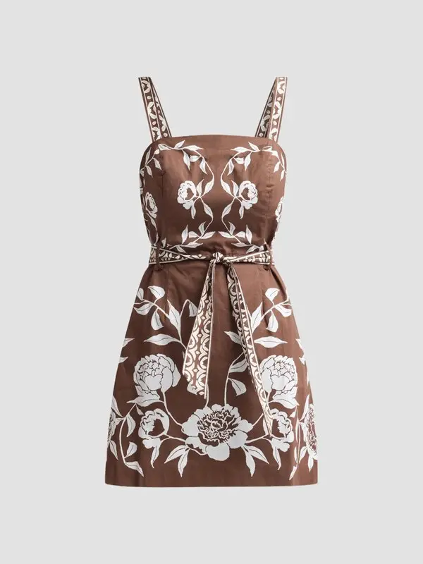 Lilly Pulitzer® Muireann Floral Stretch-cotton Tie-waist Mini Dress - Coco Beach Marni