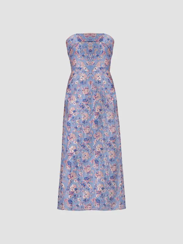 Shoshanna Callie Floral Strapless Cocktail Dress