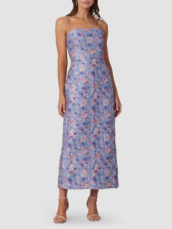 Shoshanna Callie Floral Strapless Cocktail Dress